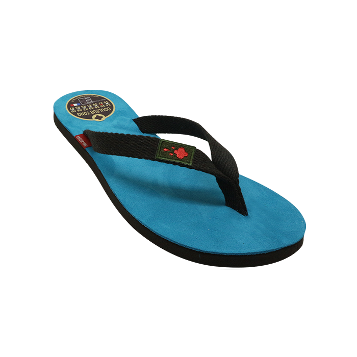 Adoptez les tongs Moorea, couleur sable ou turquoise, en cuir velour ...